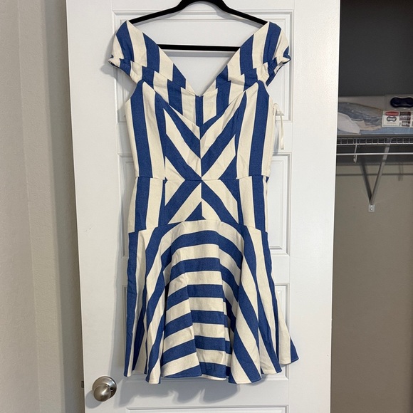 Milly | Dresses | Milly Blue And White Striped Mini Dress | Poshmark